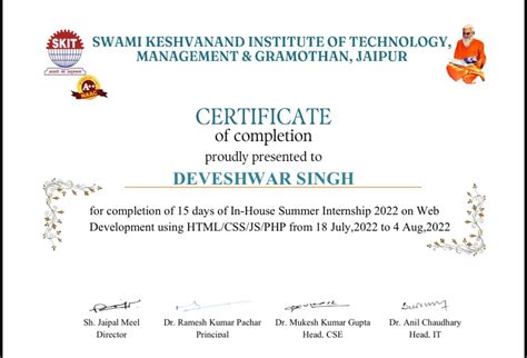 deveshwar singh rajawat on linkedin internship summerinternship