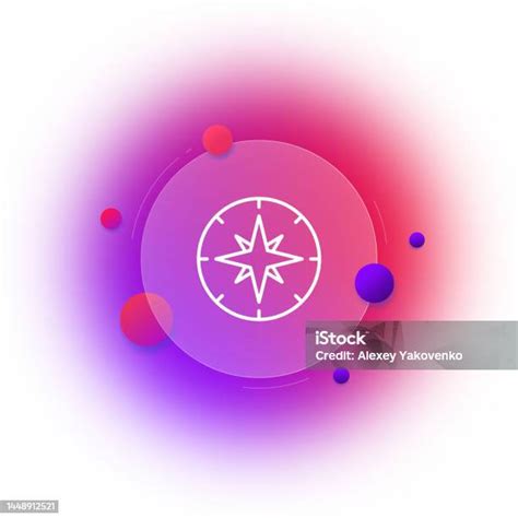 나침반 선 아이콘입니다 여행 목적지 북쪽 남쪽 내비게이션 장비 지도 제작 Gps 지리 개념입니다 유리 형태 스타일 비즈니스 및 광고에 대 한 벡터 라인 아이콘 거리에 대한