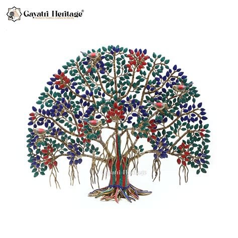 Brass Table Decor Kalpavriksha In Stone Work Gayatri Heritage