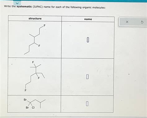 Solved Write The Systematic IUPAC Name For Each Of The Chegg Com