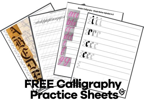 Printable Calligraphy Practice Sheets