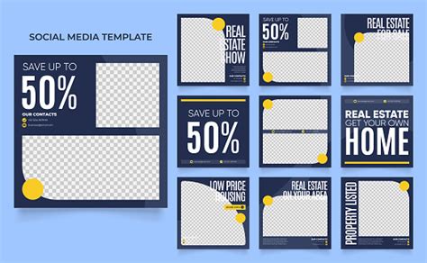 소셜 미디어 템플릿 배너 하우스 건축 서비스 홍보 완전히 편집 가능한 사각형 포스트 프레임 퍼즐 유기농 판매 포스터 가구에 대한 스톡 벡터 아트 및 기타 이미지 Istock