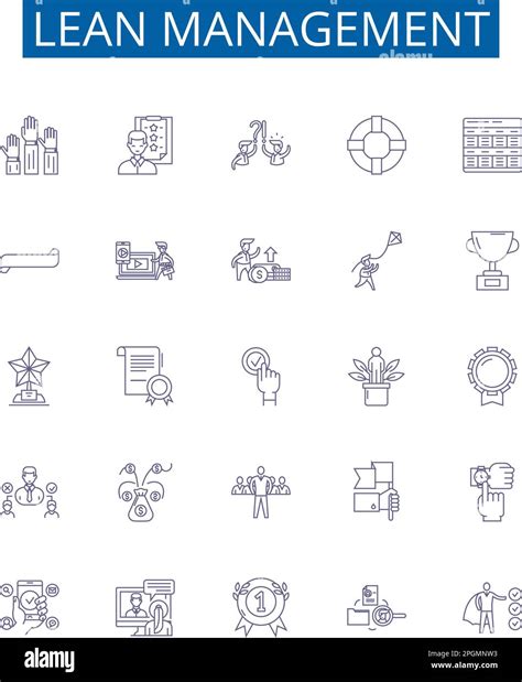 Lean Management Line Icons Signs Set Design Collection Of Lean