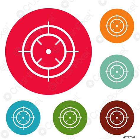 Watching Of Radar Icons Circle Set Vector Stock Vector 3297864 Crushpixel