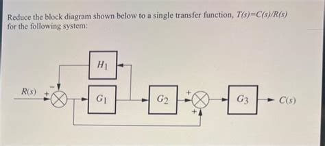 Solved Reduce The Block Diagram Shown Below To A Single Chegg