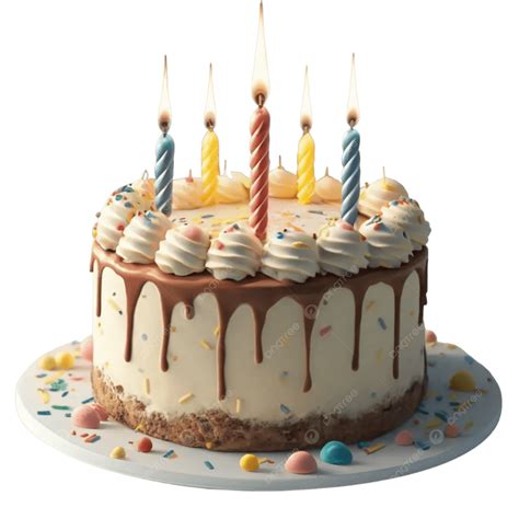 A Vector Art Birthday Cake With Candles On White Background A Vector