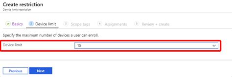 建立裝置限制限制 Microsoft Intune Microsoft Learn