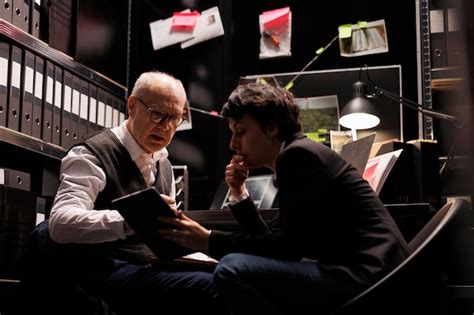 Premium Photo Police Officers Analyzing Confidential Crime Evidence