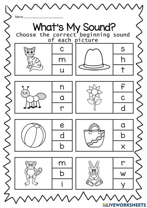 Initial Sound Online Activity Beginning Sounds Worksheets