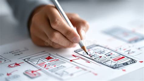 Mobile App Wireframe Design Process Stock Illustration Illustration