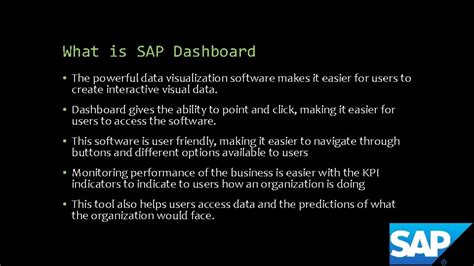 SAP Dashboard Mohammed Wahaj What Is SAP Dashboard