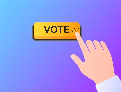 Premium Vector Vote Button Flat Color Hand Press Vote Please Vote