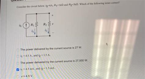Solved Consider the circuit below is A R kΩ and Chegg com
