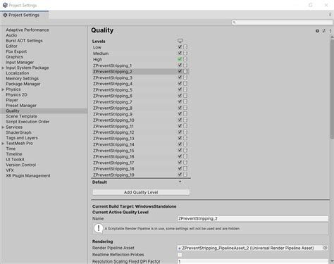 Ingame Graphics Settings And Shader Stripping Unity Engine Unity