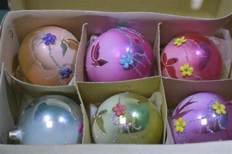 Купить Набор елочных украшений Шары Нежность Стекло Зеркальные В