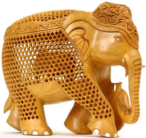 Brown Special Work Wooden Jaali Elephant For Decoration At ₹ 900 Piece In Jaipur