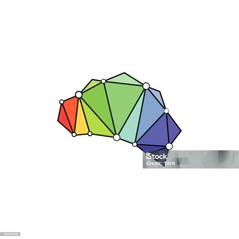 뇌 색상 아이콘입니다 신경다양성 개념 Brain Colorfulicon 기호 로고 디자인 벡터 개념 템플릿 Mental Wellbeing에 대한 스톡 벡터 아트 및 기타