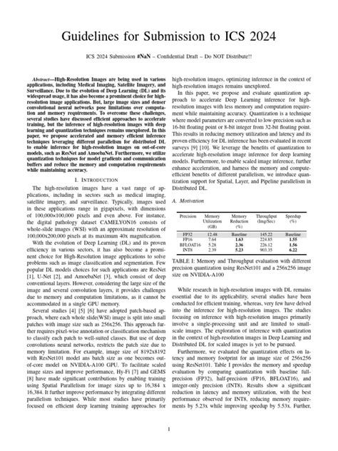 Accelerating Inference For High Resolution Images With Quantization And