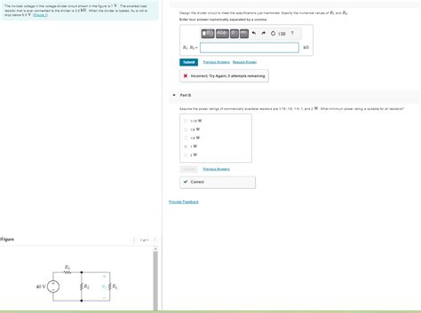 Solved The No Load Voltage In The Voltage Divider Circuit Chegg
