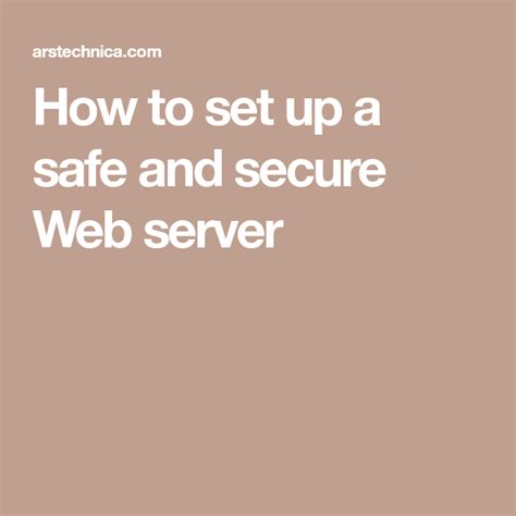 How To Set Up A Safe And Secure Web Server Artofit