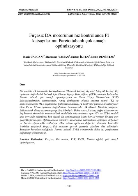 Pdf Pareto Based Multi Objective Optimization Of Pi Coefficients For