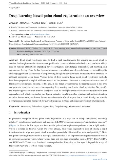 Pdf Deep Learning Based Point Cloud Registration An Overview
