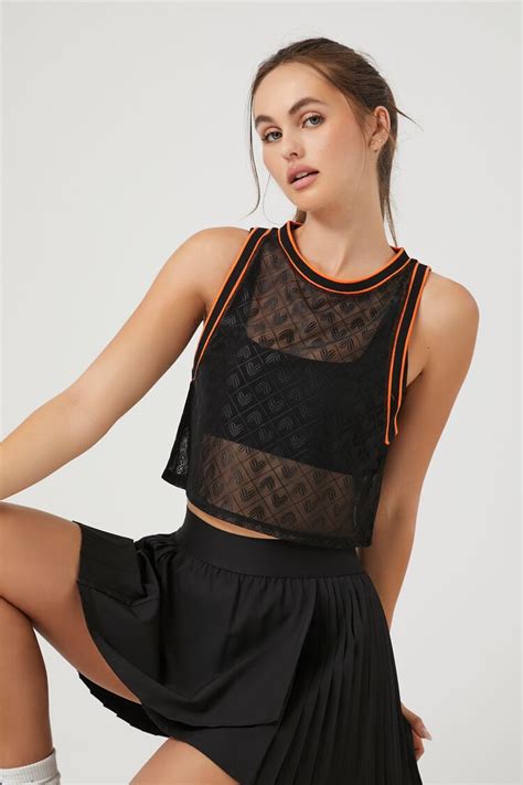 Active Sheer Mesh Cropped Tank Top Forever21us