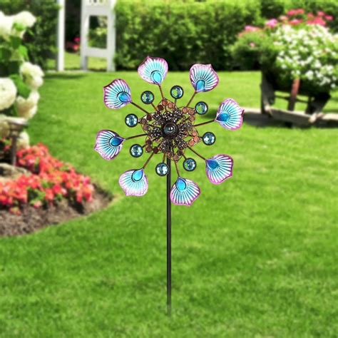 Badu Bg Градинска вятърна мелница Паунова опашка Въртящи се въртящи се ветропоказатели