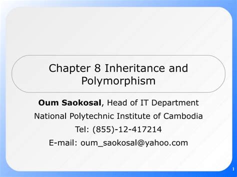 Chapter 8 Polymorphism Ppt Programming Languages Computing