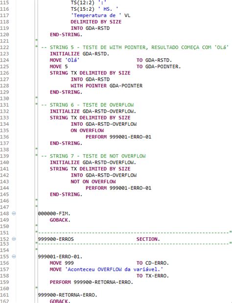 Experiência COBOL Comando String