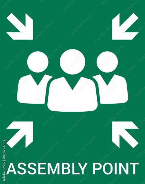 Emergency Evacuation Assembly Point Sign Assembly Point Icon Safety