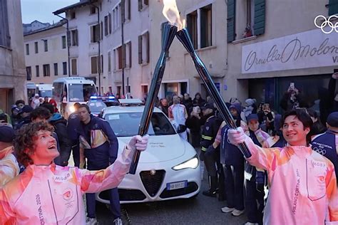 Hudson Williams And Connor Storrie Carry Olympic Torch In Italy Ahead