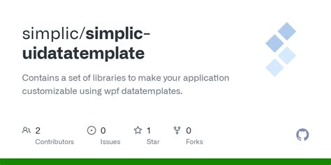 Github Simplicsimplic Uidatatemplate Contains A Set Of Libraries To