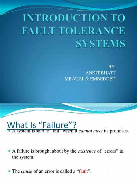 Introduction To Fault Tolerance Pdf Fault Tolerance Electronic