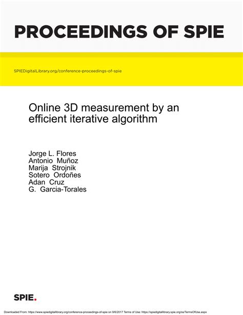 Pdf Online 3d Measurement By An Efficient Iterative Algorithm