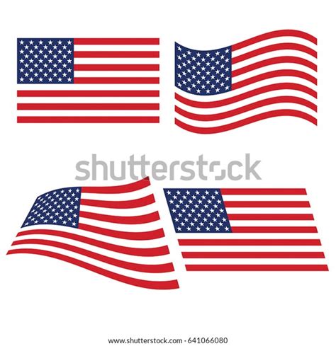 Flag United States Various Variants Bending Stock Vector Royalty Free