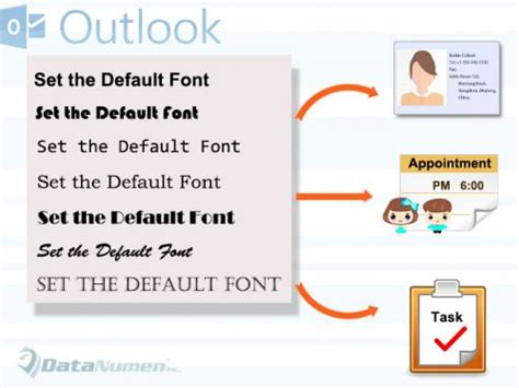 How To Set The Default Font For The Body Of Contact Appointment And
