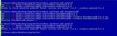 Cordova 364 Cli Does Not Add Android Platform Stack Overflow