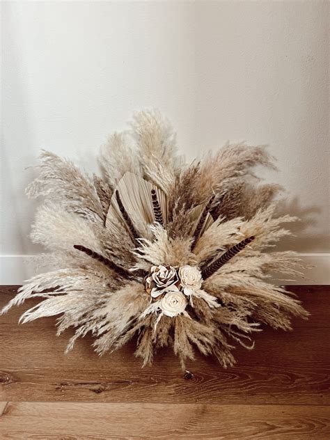 Pampas Grass Floor Arrangement Wedding Aisle Decor Rustic Wedding Boho Wedding Archway