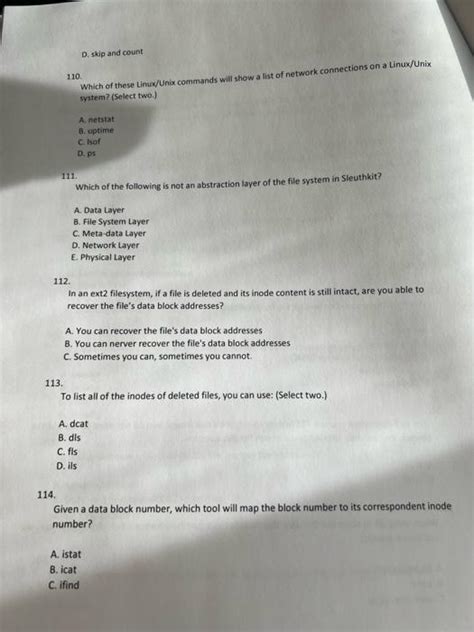 Solved D Skip And Count 110 Which Of These Linuxunix