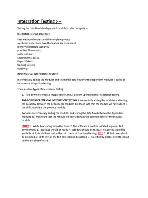 Integration Testing Pdf