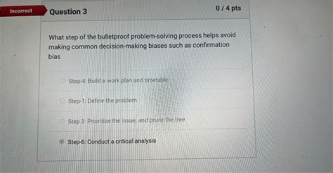 Solved What Step Of The Bulletproof Problem Solving Process Chegg
