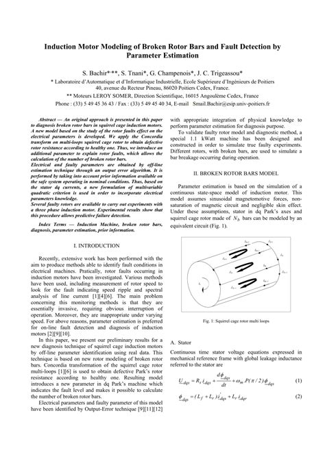 Pdf Induction Motor Modeling Of Broken Rotor Bars And Fault Detection