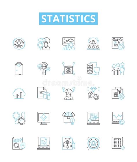 Statistics Vector Line Icons Set Statistic Analytics Data Variables