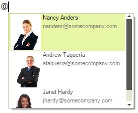 Mentions Suggestions Radrichtexteditor Telerik Ui For Winforms