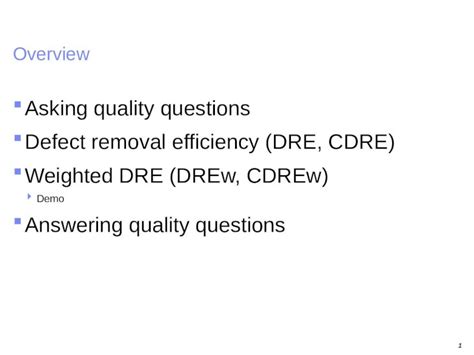 Pptx Weighted Defect Removal Effectiveness Method And Value