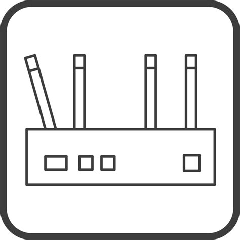 Wifi Router Icon In Line Black Square Frames Line Icon 54066560 PNG