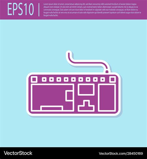 Retro Purple Computer Keyboard Icon Isolated Vector Image