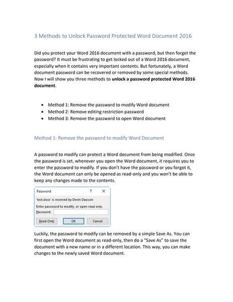 Microsoft Word Document Locked For Editing How To Unlock