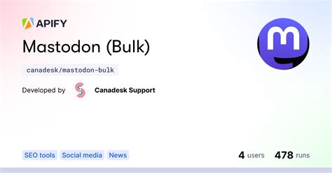 Mastodon Bulk Mcp Server · Apify